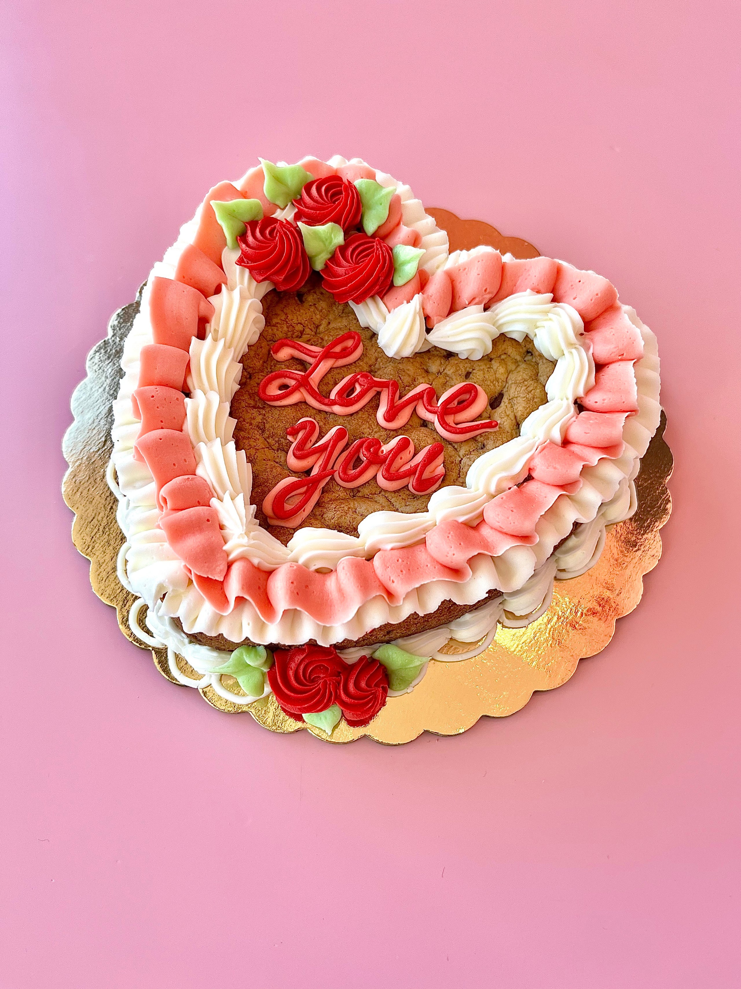 Chocolate Chip Cookie Heart Cake | Reverie Bakeshop